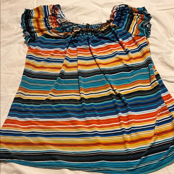Tiffany Grey | Tops | Colorful Striped Womens Top | Poshmark